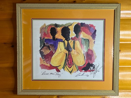 "Real Men Pray" (1999) by Andre Thompson 291/2"W X 26 1/2" H Water ...