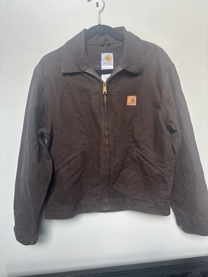 Vintage Carhartt Unlined Detroit Canvas Workwear Zip Jacket Brown - Med ...