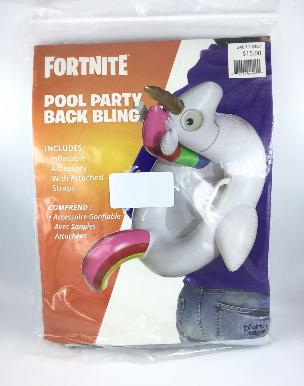 Fortnite Pool Party Backpack Bling Cosplay Inflatable Rainbow Unicorn ...