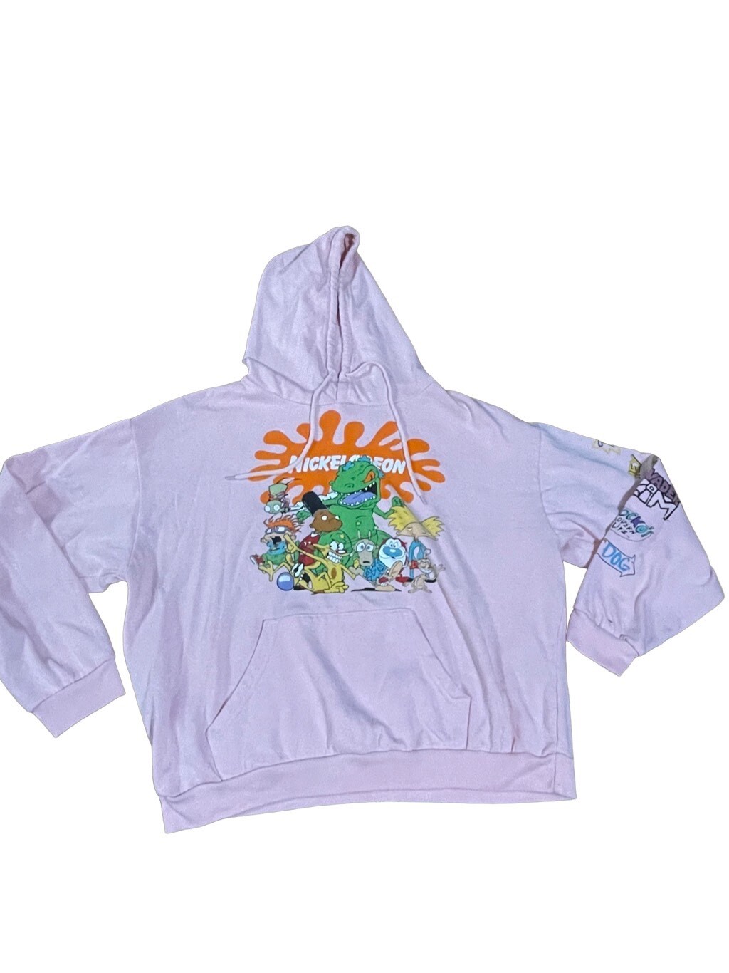Nickelodeon light pink classic cartoons graphic hoodi… - Gem