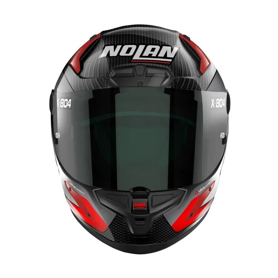 Nolan X804 RS Hot Lap Ultra Carbon Full Face Motorcycle Helmet - Red ...