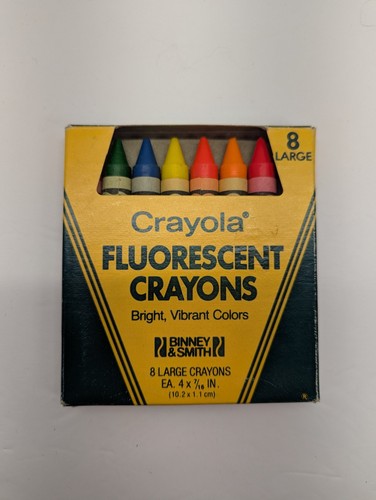 Vintage Crayola Crayons Fluorescent 8 Count Box Binney Smith | eBay