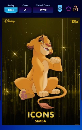 Topps Disney Collect Digital Classic Icons SIMBA Motion Rare | eBay