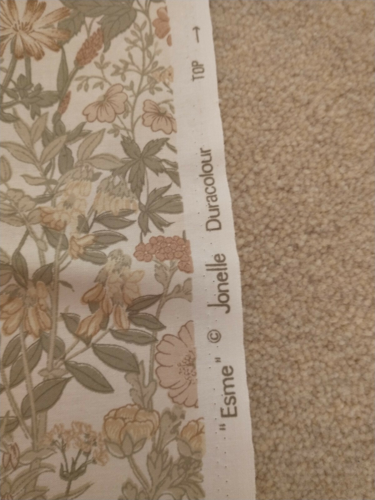 20M+ of vintage Jonelle Duracolour fabric floral 'Esme' design never ...