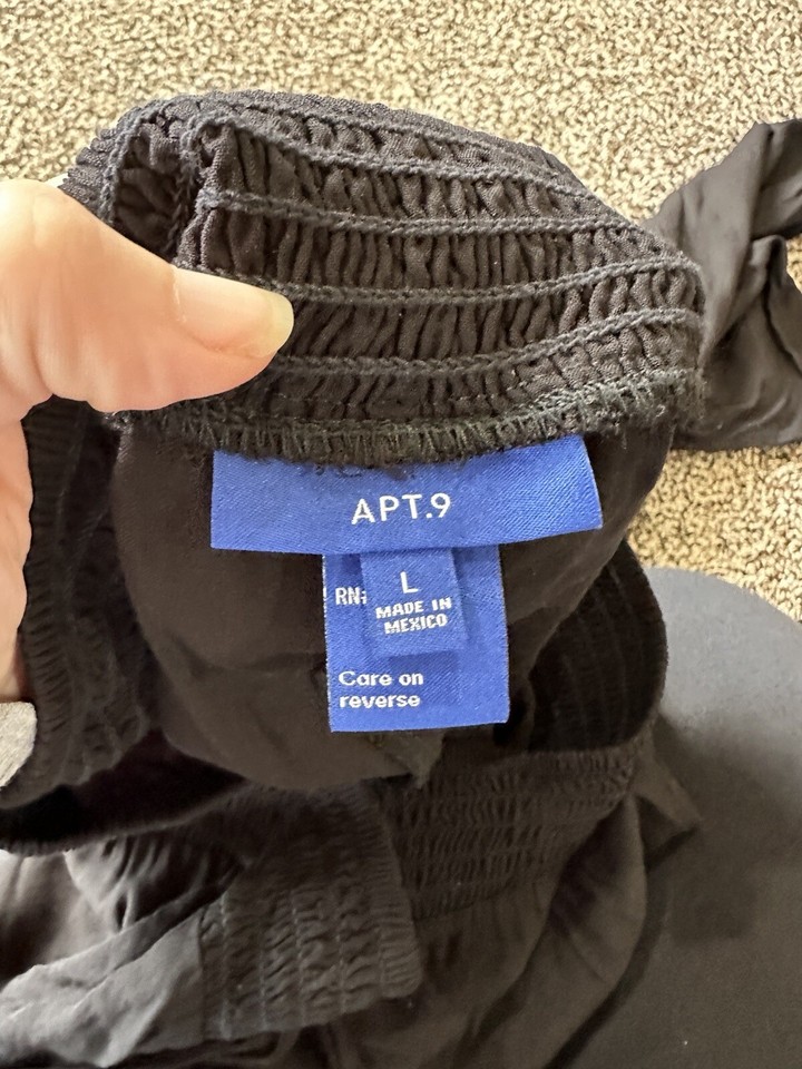 Apt 9 Black Rayon Pants New Palazzo Large | eBay