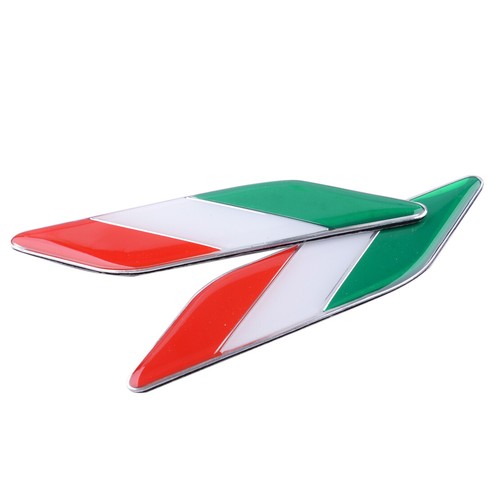 2 Pieces Italian Flag Car Auto Fender Door Side Emblems Badges Stickers ...