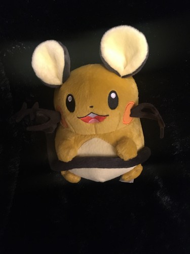 Tomy 2015 Pokemon Dedenne Plush 6 Inch Gold Brown Tail Mouse Stuffed ...