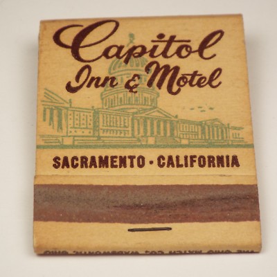 Vintage CAPITOL INN & MOTEL Matchbook Matchcover Sacramento California ...