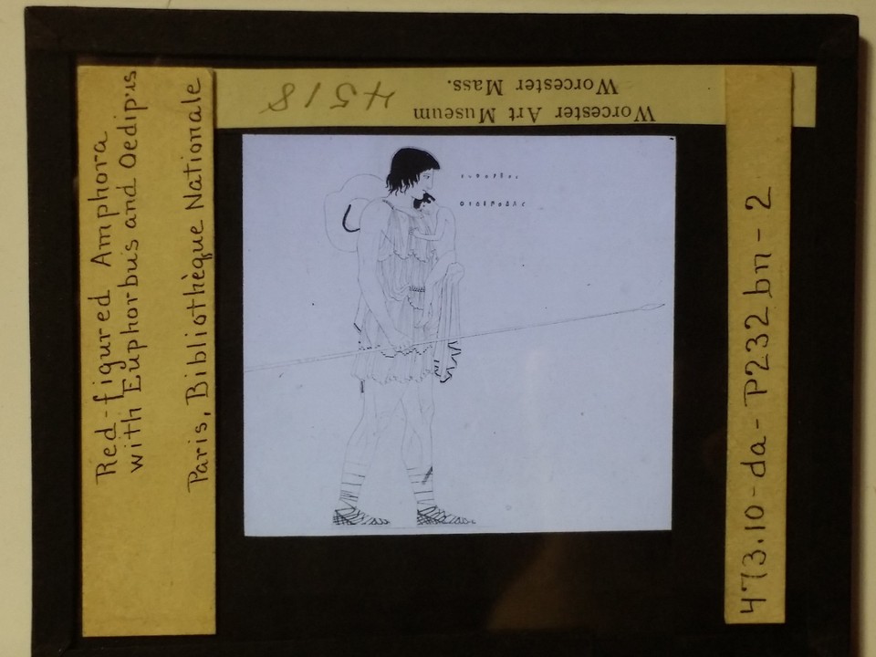 Euphorbus and Oedipus, Greek Red-figured Amphora, Magic Lantern Glass ...