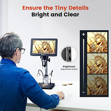 MUSTOOL DM9 Pro HDMIcompatible Digital Microscope w/eflect cover7'' IPS ...