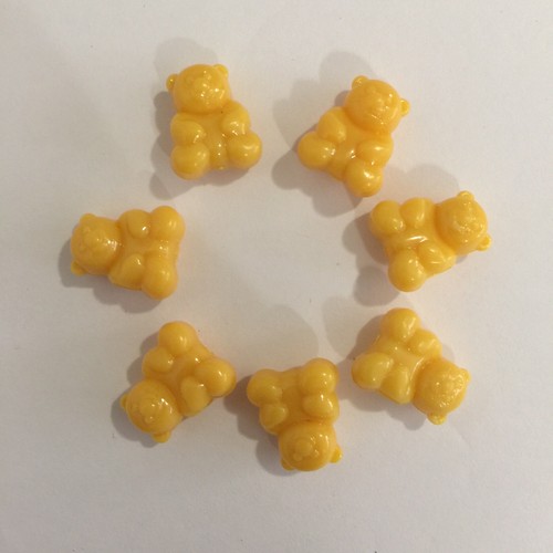 Vintage 90s Rave Neon Colored Teddy Bears Lot of 7 Beads - Yellow | eBay