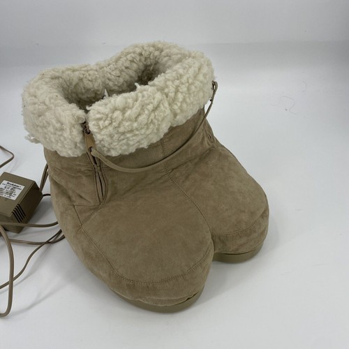 Brookstone Foot Vibrating Massager & Warmer Heated Soft Boot Shoes BST ...