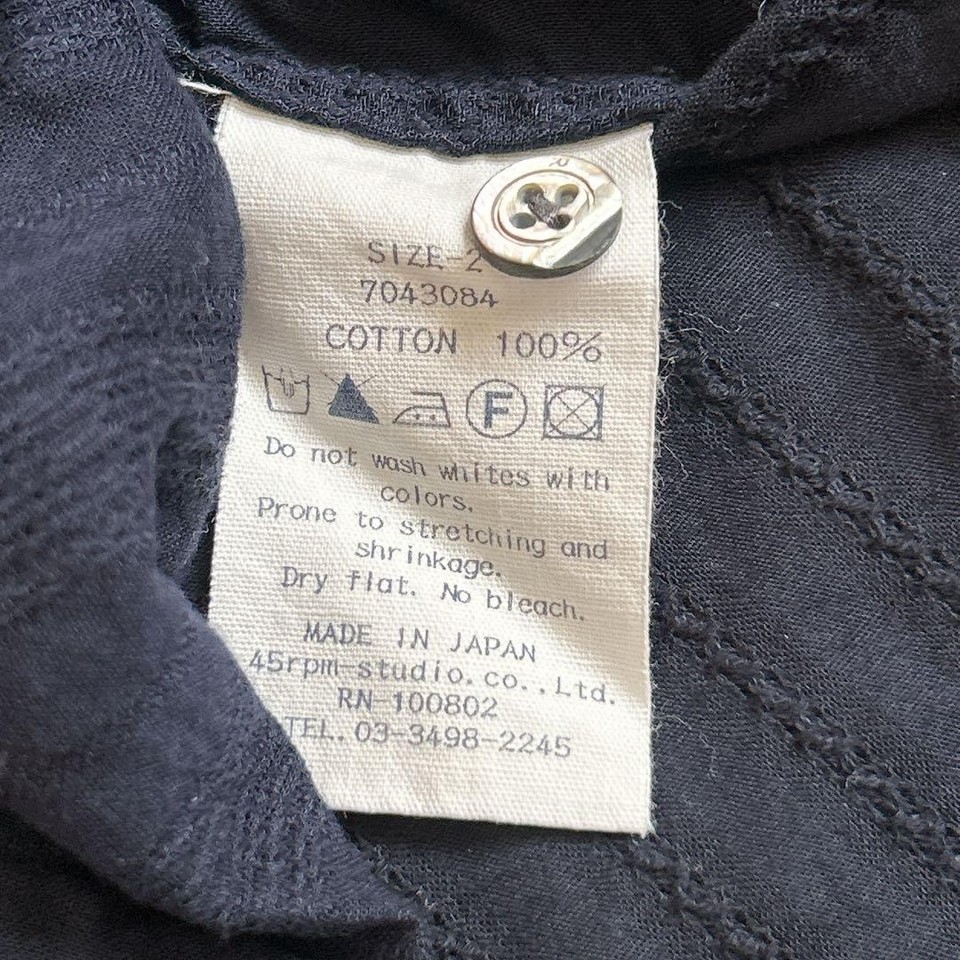 45rpm 45R Knee-Length Dress with Band Collar, Half Buttons, and Lace ...