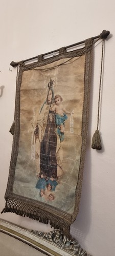 Catholic Procession banner Insignia quadrangular with the ...