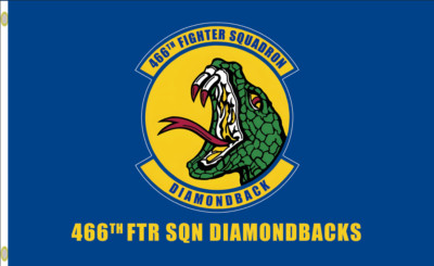 USAF 466th Fighter Squadron "Diamondbacks" 3x5 ft Single-Sided Flag ...