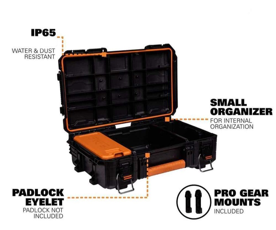 RIDGID Rolling Tool Box Lockable+Handle W/ Tool Box+Compact Tool Box ...