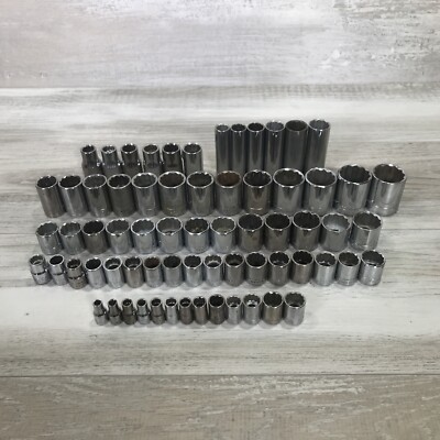 Vintage Craftsman 12 pts Sockets SAE 1/4 3/8 1/2 Drive Deep Shallow G ...