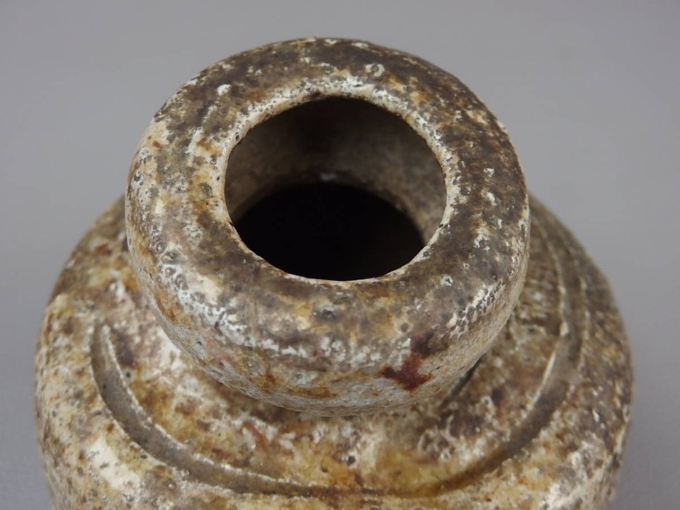 Antique 18Th Century Japanese Pottery Vase Shigaraki Ware Glaze Jar 4.4 ...