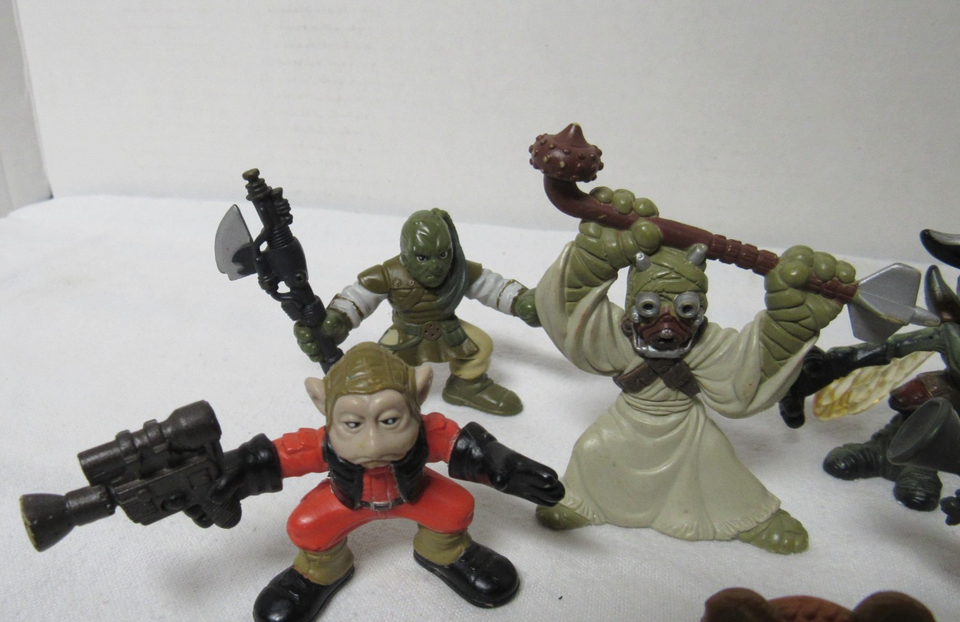 Star Wars Action Figure 2" Lot of 6 aliens, Tuskan, Jawa, Ewok & more ...