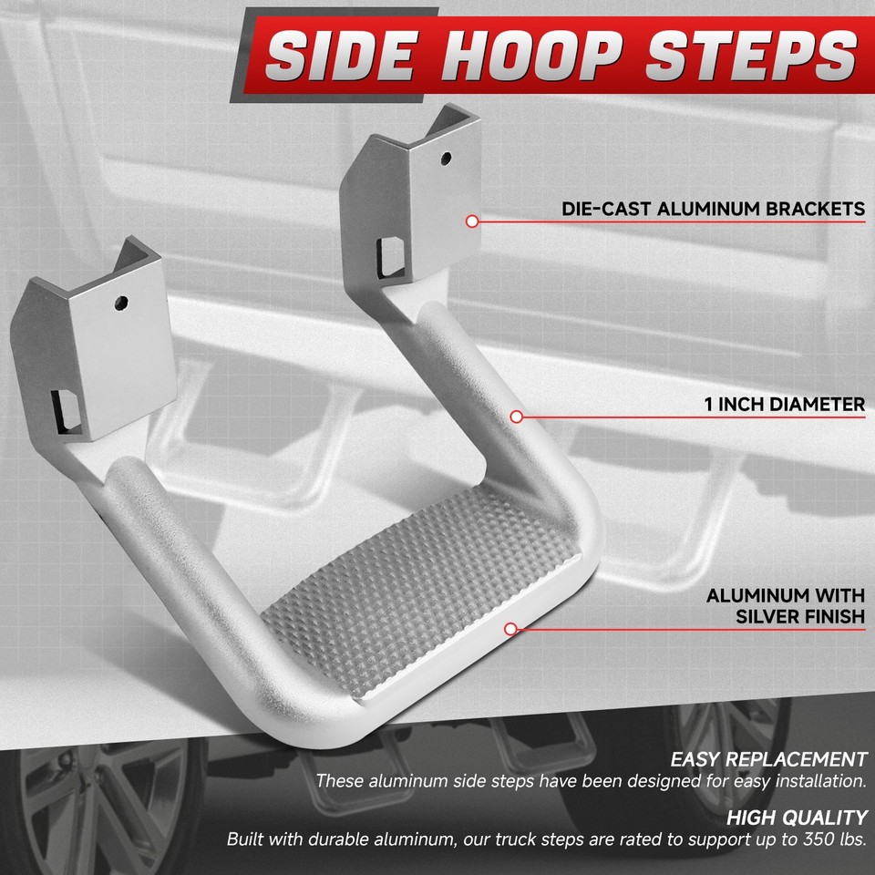 [2Pcs] Aluminum Side Steps for Chevy GMC Dodge Ford Pickup Trucks SUVs ...