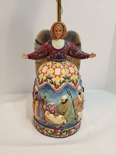 Jim Shore Nativity Scene on Angel Table Lamp Heartwood Creek Enesco 24 ...