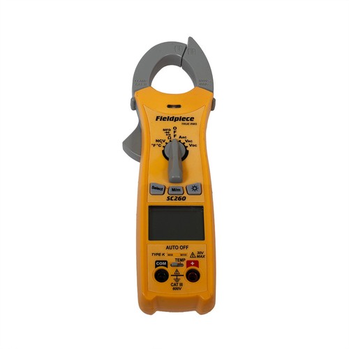Fieldpiece SC260 TRMS AC Clamp Meter, 600VAC/DC, 400AAC w/Temp & Cap | eBay
