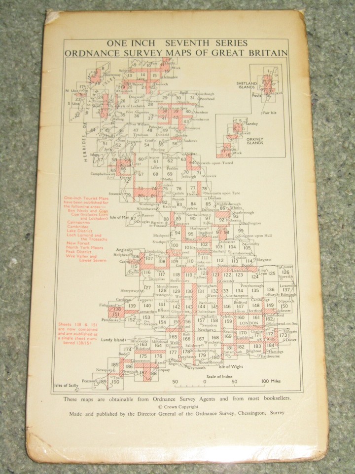 OS Ordnance Survey 1" Seventh Series - 155 Bristol & Newport; 1966 ...