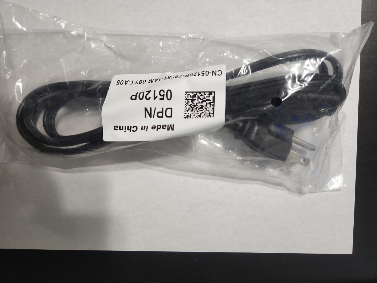 Genuine Dell DP/N 05120P 3-Prong AC Power Cord Adapter Cable - Black ...