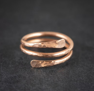 Solid Pure Copper Ring Handmade Stacking Copper Adjustable Ring All ...