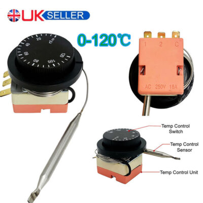 12V Adjustable Electric Fan Thermostat Switch Radiator/Temperature ...