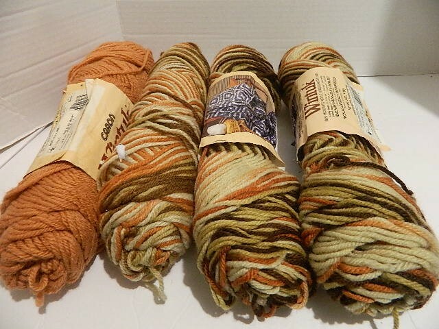 CARON WINTUK YARN LOT OF 4 - 3 ASSORTED AND ONE ORANGE | eBay