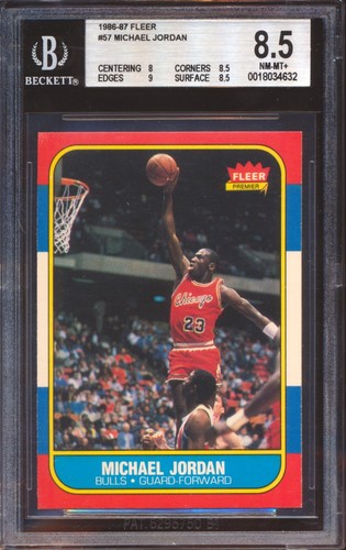 1986-87 FLEER BASKETBALL MICHAEL JORDAN #57 ROOKIE BGS 8.5! | eBay