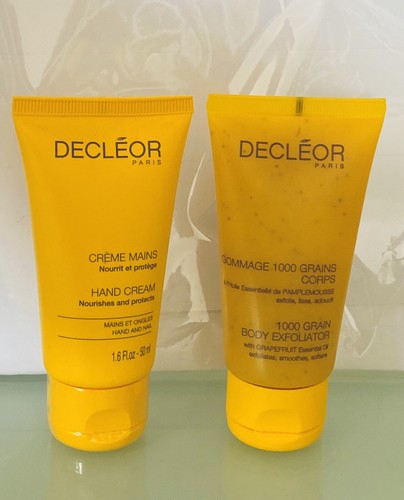 DECLEOR Hand Creme Mains 50ml + 1000 Grain Body Exfoliator 50ml Travel ...