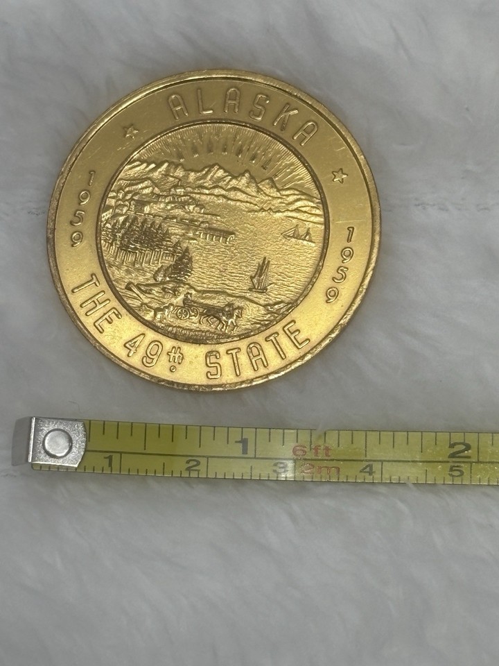 Alaska 49th State 1959 Fairbanks The Golden Heart $1 trade TOKEN ...