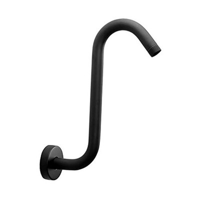 S Shaped Shower Head Riser Pipe, Shower Head Extender Arm with Matte ...