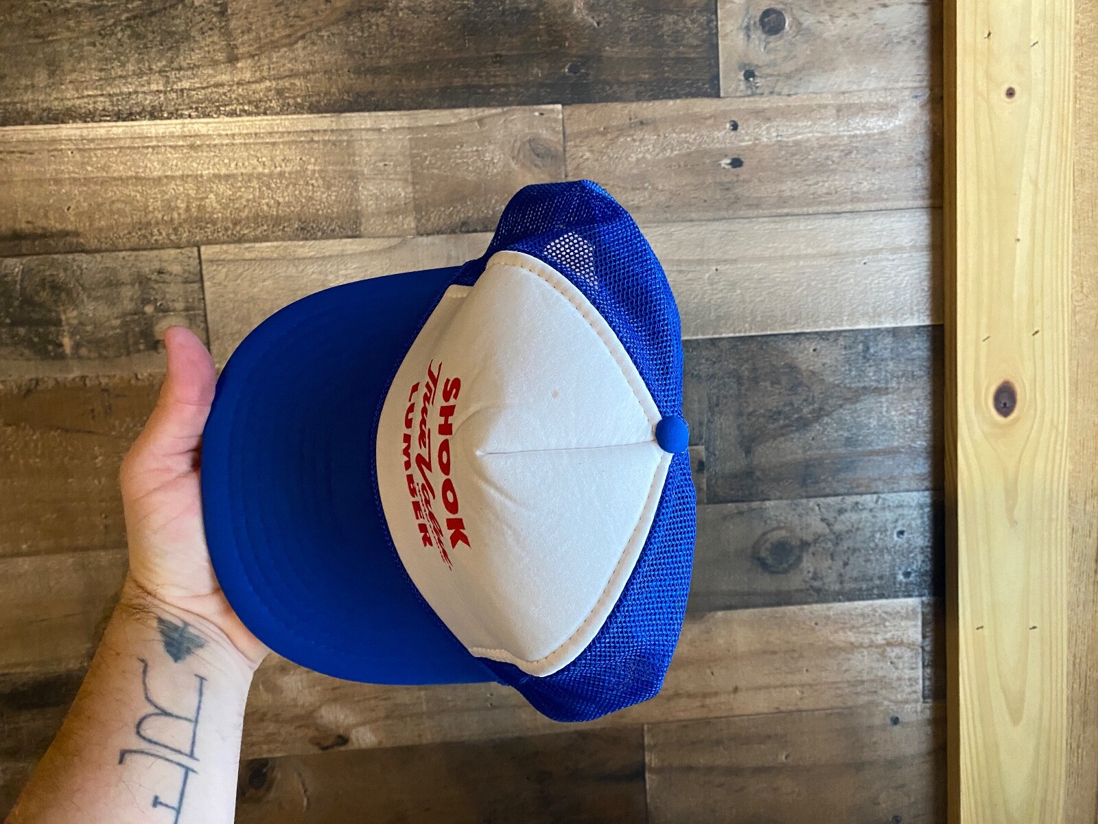 Shook Lumber True Value Snapback Hat VTG Foam Front Rope Cap Trucker ...