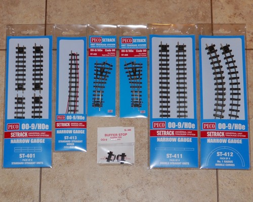 Peco 00-9 code 80 009 Setrack Narrow Gauge Turnouts Points Straights ...
