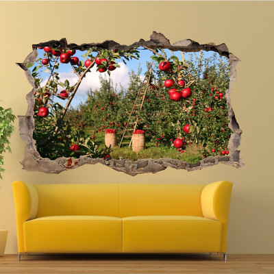 COUNTRY LIFE APPLE GARDEN FARM WALL STICKERS 3D ART MURAL POSTER ROOM ...