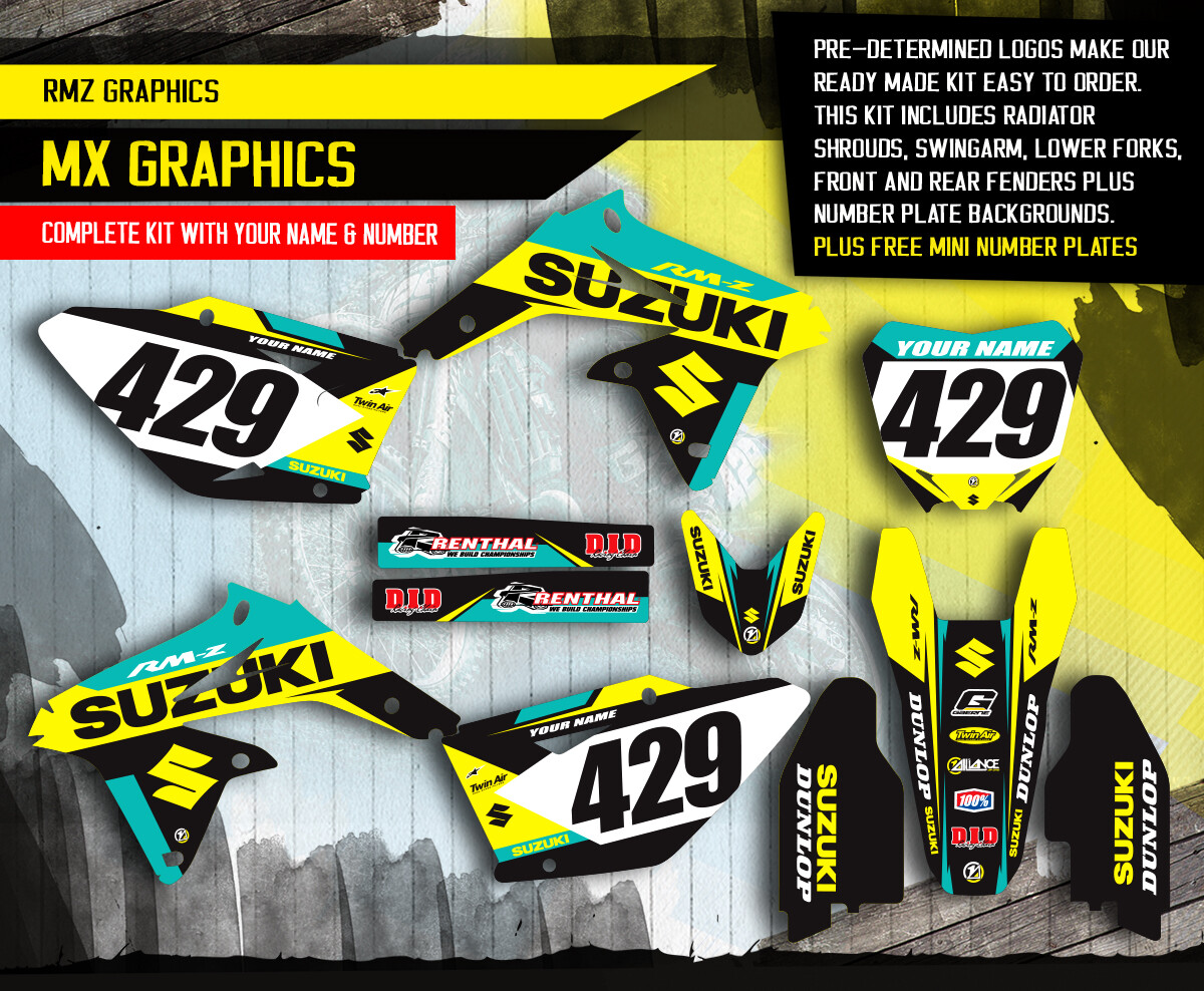 2010 2011 2012 2013 2014 2015 2016 RMZ 250 GRAPHICS KIT SUZUKI RMZ250 ...