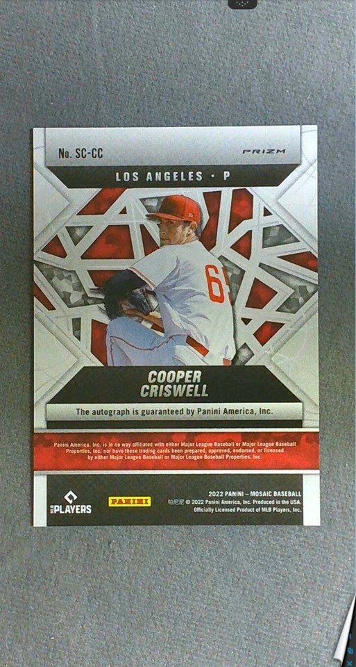 2022 Panini Mosaic Scripts Silver Prizm Autograph #SC-CC Cooper ...