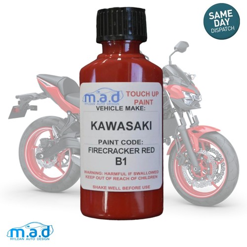 30ML Kawasaki Firecracker red B1 Touch Up Kit Repair Paint Brush ...
