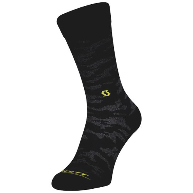 Scott Trail Camo Crew Socks Small Black/Sulphur Yellow | eBay