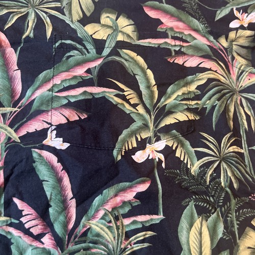Tori Richard Aloha Hawaiian Palm Trees Flowers Button Up Pocket Shirt ...