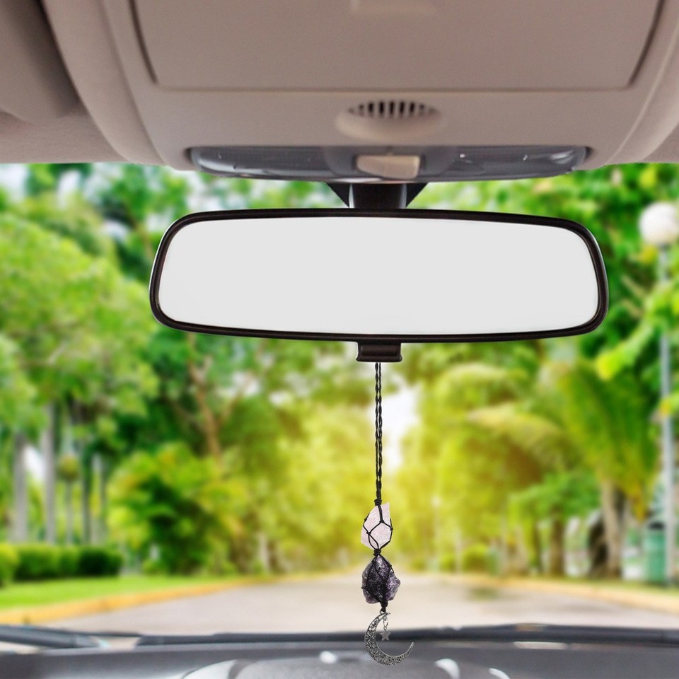 Auto Back Mirror Pendant Car Rearview Mirror Crystal Stone Hanging ...