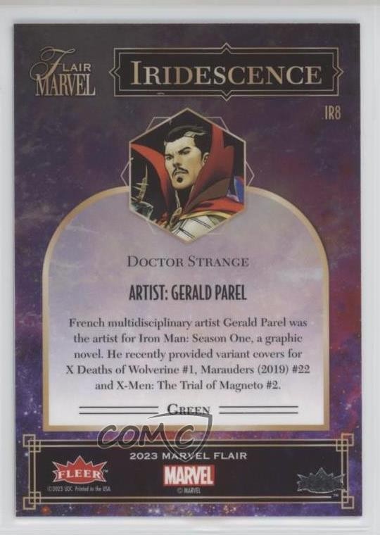 2023 Flair Marvel Iridescence Green Achievement 3/25 Doctor Strange # ...