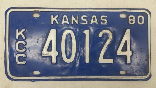 1980 KANSAS License Plate KCC 40124 | eBay