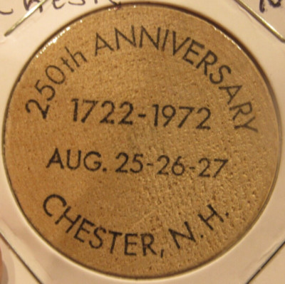 1972 Chester, NH 250th Anniversary Wooden Nickel - Token New Hampshire ...