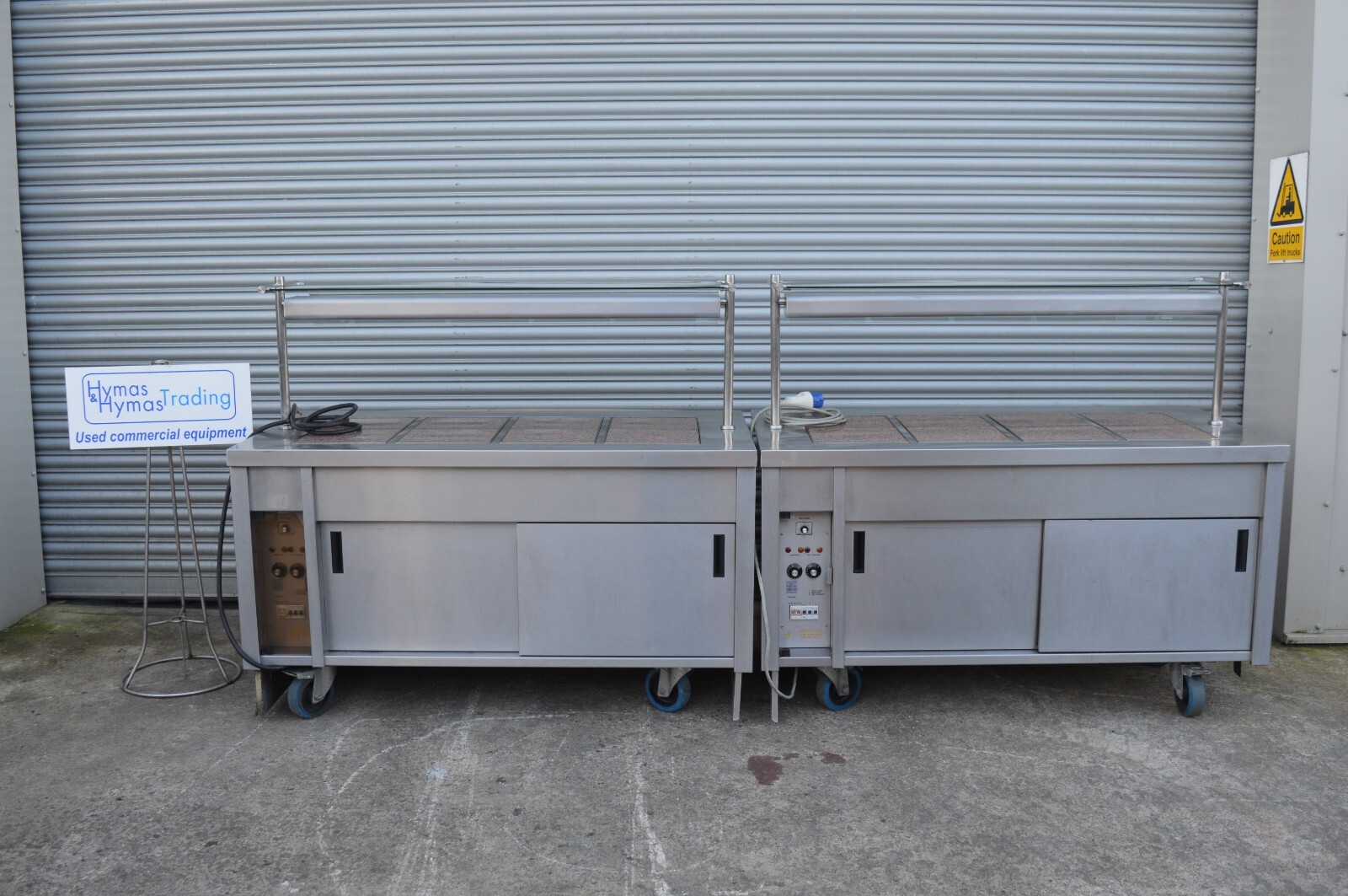 2 x EMH Carvery units Tiled top, Variable gantry, Hot cupboard 240v ...