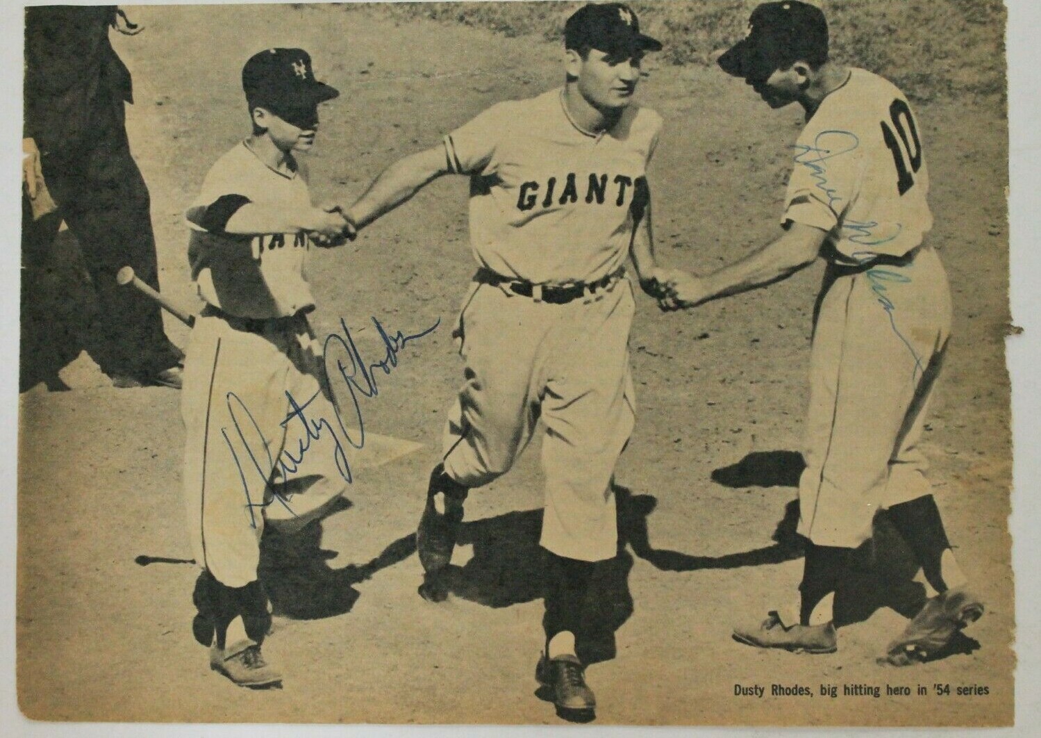 Dusty Rhodes New York Giants (d.09) Autographed Signed '54 WS Newspaper ...
