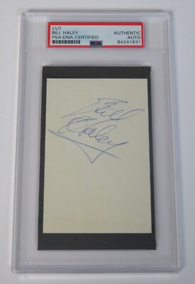 BILL HALEY & THE COMETS Signed Autograph Auto 3x5 Index Card Cut Slab ...